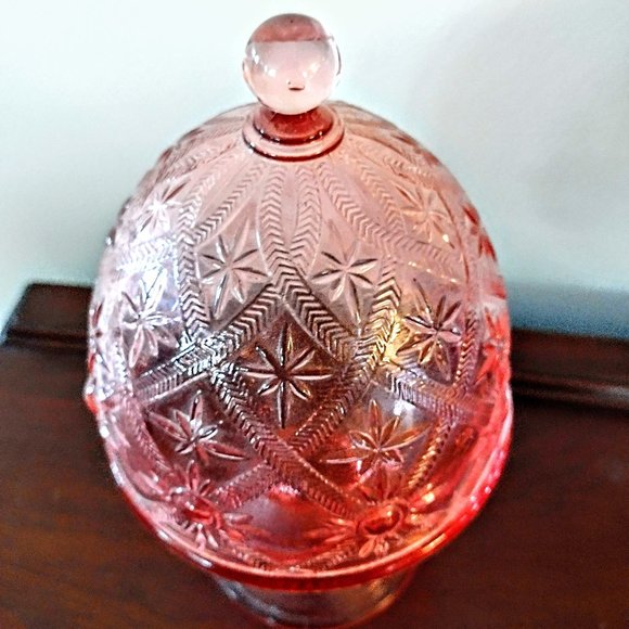 Le Smith | Accents | Le Smith Pink Carnival Glass Alexandra Candy Dish ...